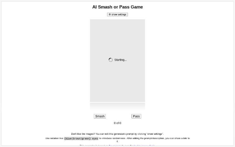 AI Smash or Pass Game ― Perchance Generator