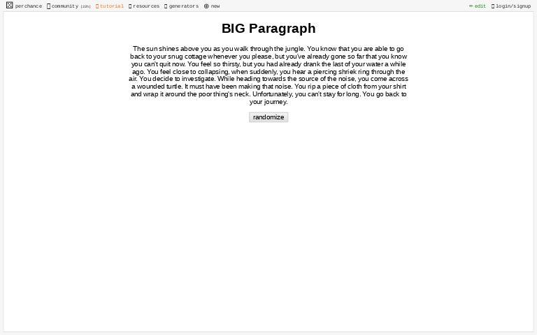BIG Paragraph ― Perchance Generator