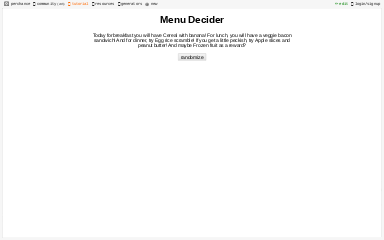 Menu Decider ― Perchance Generator