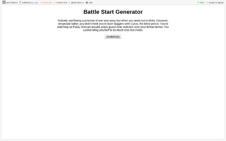 Battle Start Generator