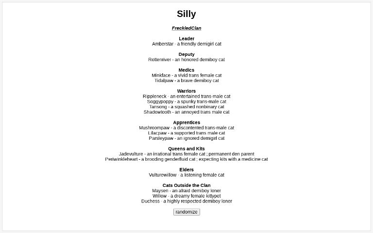 Silly ― Perchance Generator