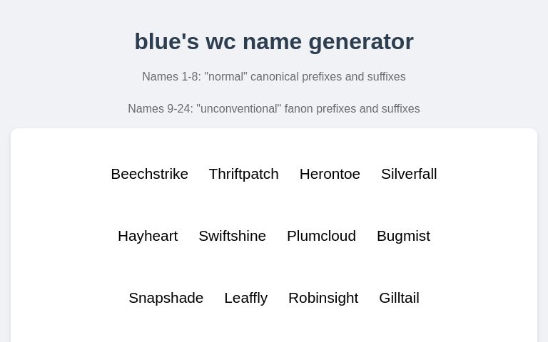 blue's wc name generator