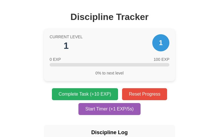 Discipline Tracker ― Perchance Generator