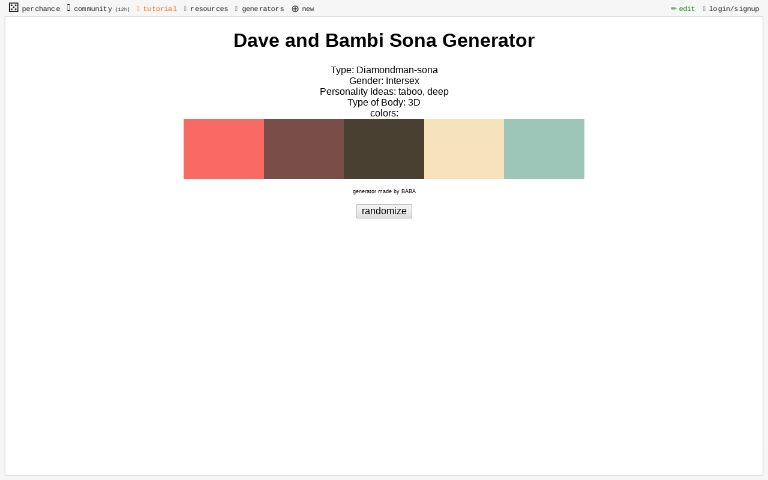 Dave and Bambi Sona Generator