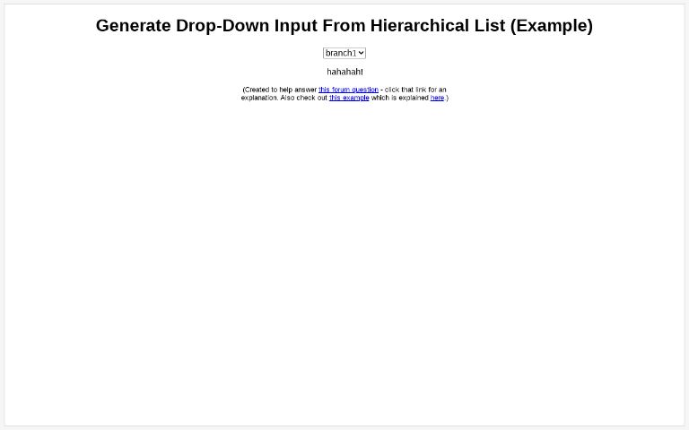 Generate Drop-Down Input From Hierarchical List (Example)