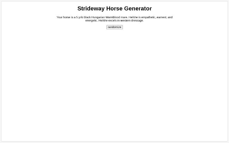 Strideway Horse Generator
