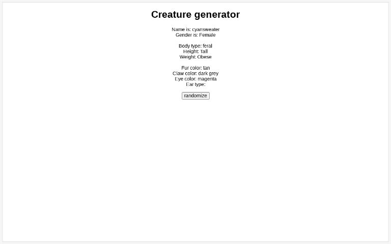 Creature generator