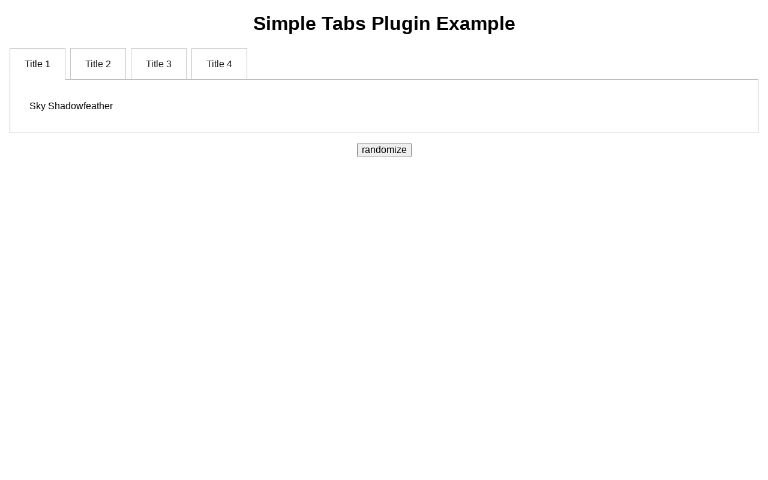 Simple Tabs Plugin Example
