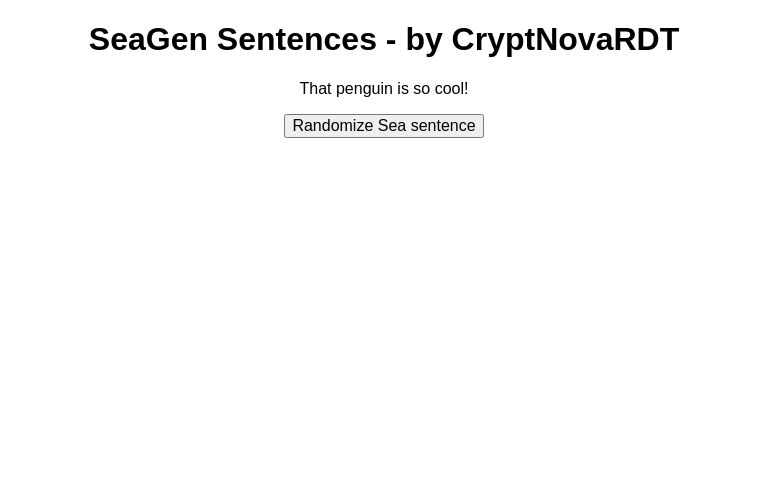 SeaGen Sentences - by CryptNovaRDT ― Perchance Generator