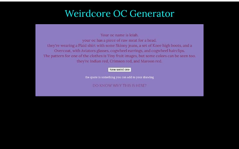 Weirdcore OC Generator
