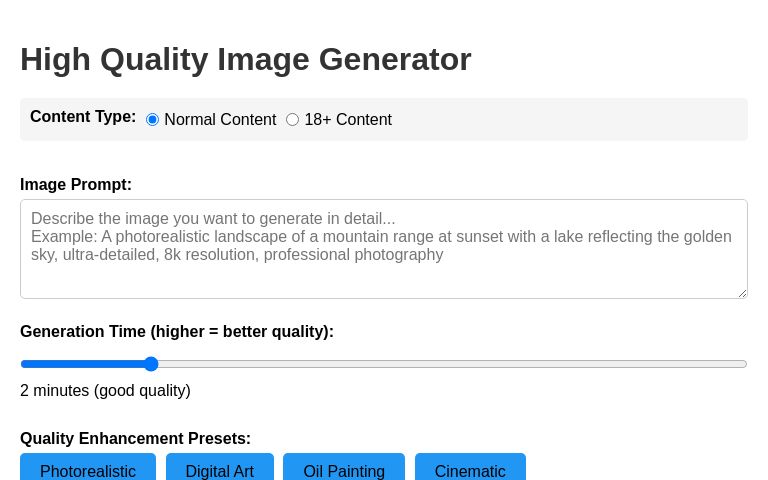 High Quality Image Generator