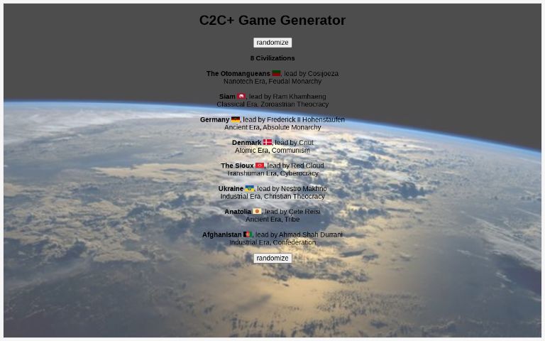 C2C+ Game Generator
