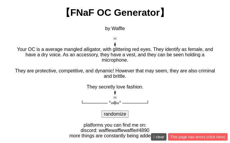 【FNaF OC Generator】