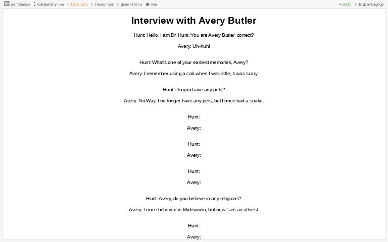 Interview with Nicolas Rice ― Perchance Generator