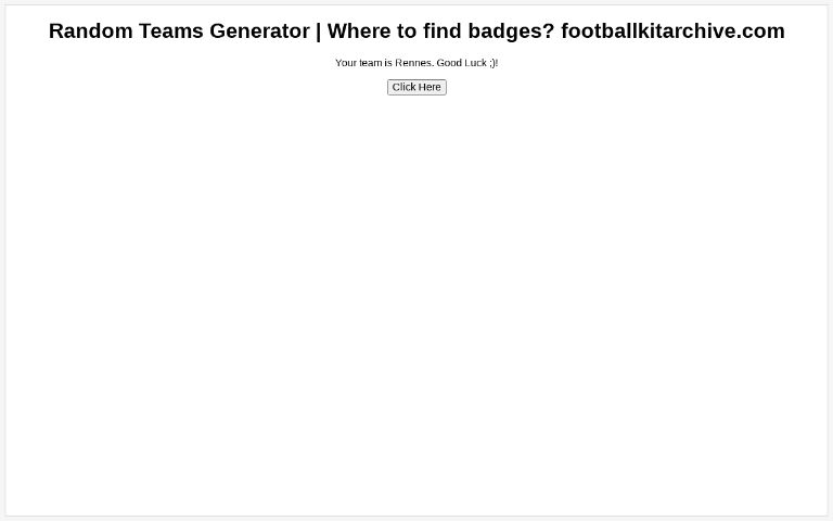Random Teams Generator | Where to find badges? footballkitarchive.com