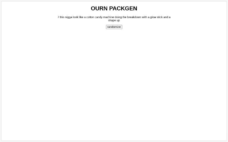 OURN PACKGEN ― Perchance Generator