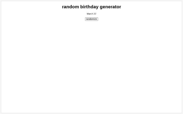 random birthday generator