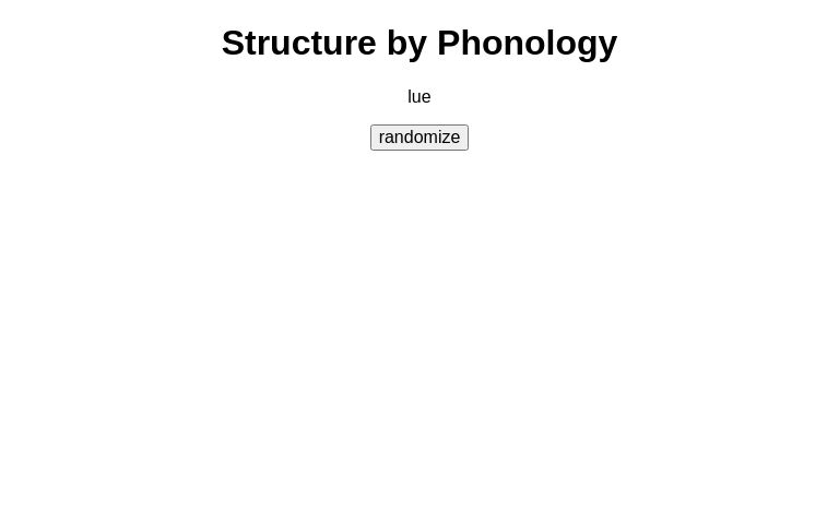 Structure by Phonology ― Perchance Generator