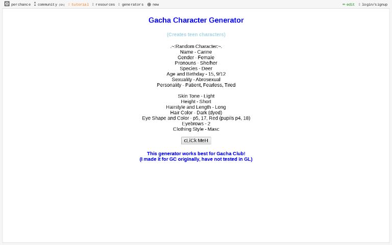 Gacha Character Generator