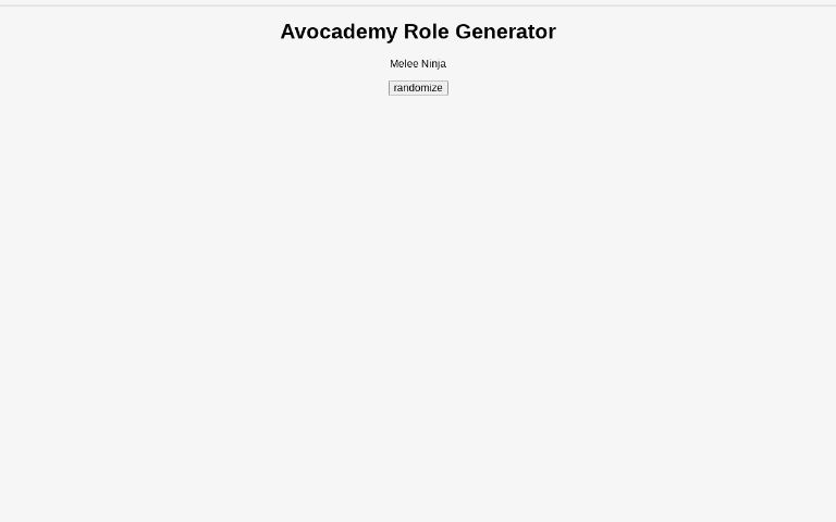 Avocademy Role Generator