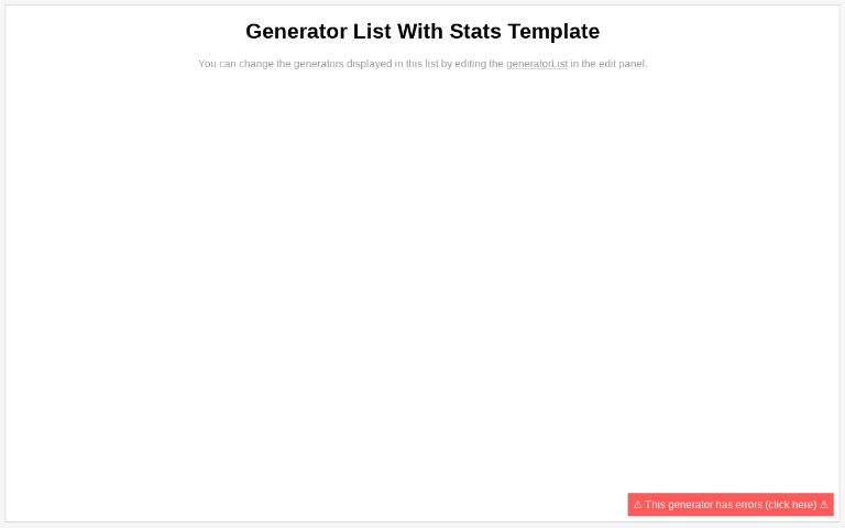 Generator List With Stats Template