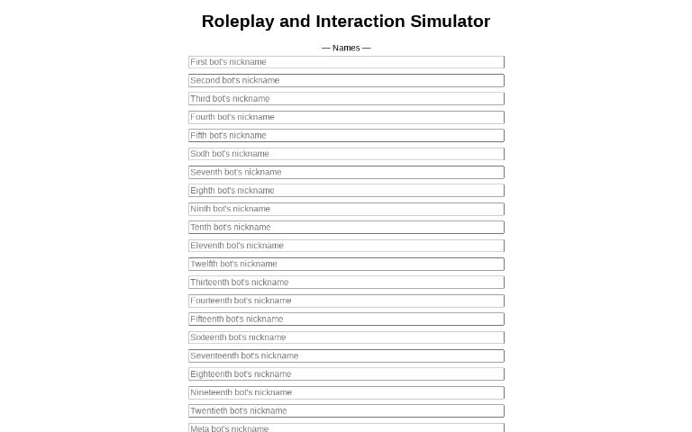 Roleplay and Interaction Simulator