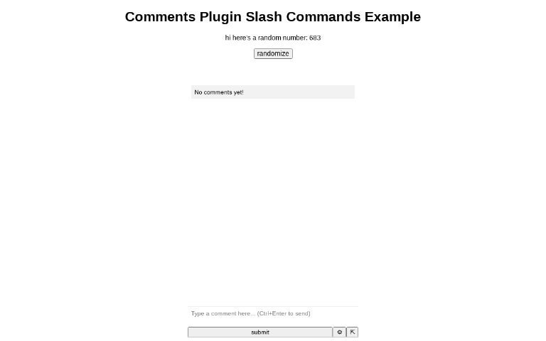 Comments Plugin Slash Commands Example