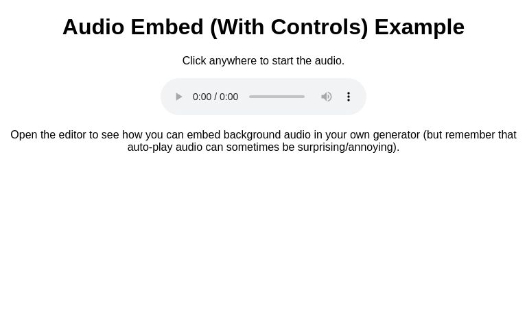 Audio Embed (With Controls) Example ― Perchance Generator