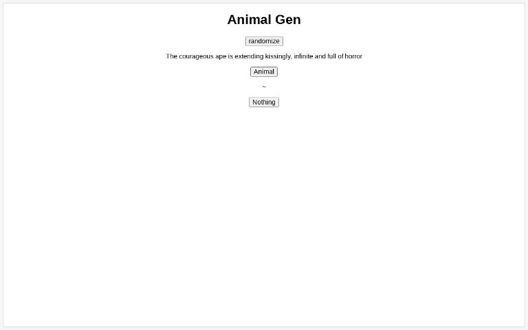 Animal Gen ― Perchance Generator
