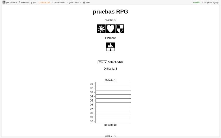 pruebas RPG ― Perchance Generator