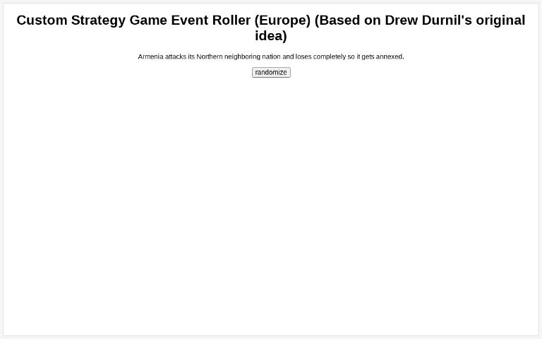Custom Strategy Game Event Roller (Europe) (Based on Drew Durnil's original idea) ― Perchance ...