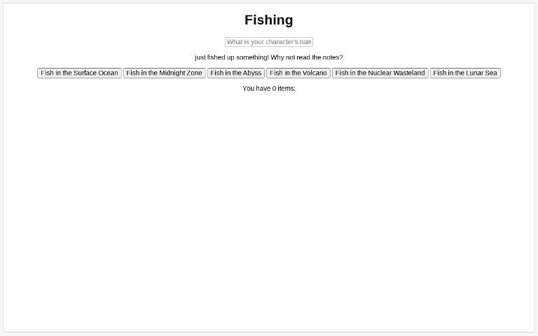 Fishing ― Perchance Generator