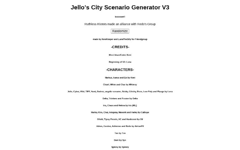 Jello's City Scenario Generator V3