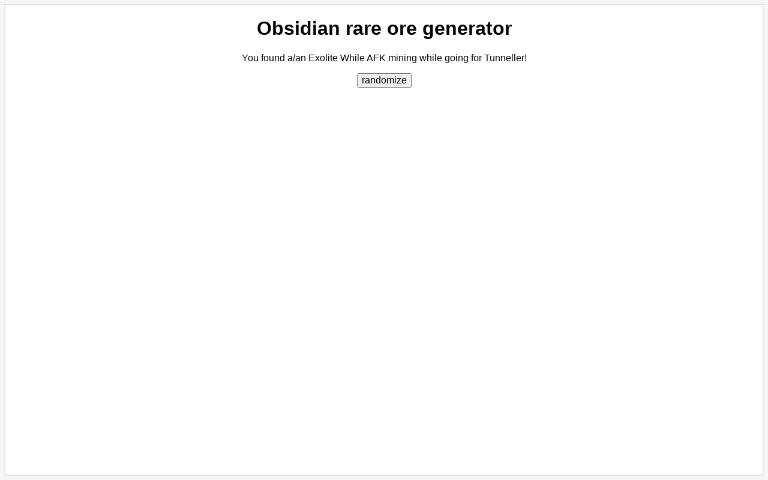 Obsidian rare ore generator