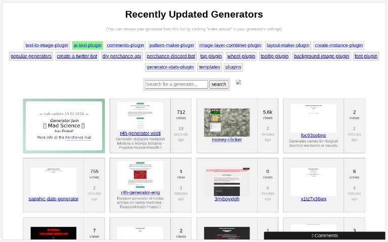 Recently Updated Generators