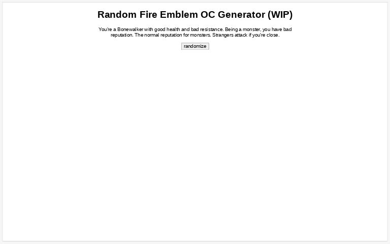 Random Fire Emblem OC Generator (WIP)