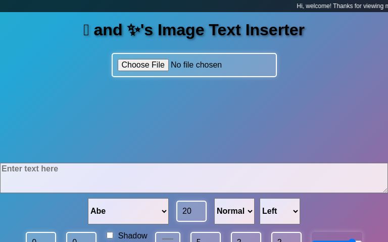 🛸 and 's Image Text Inserter ― Perchance Generator