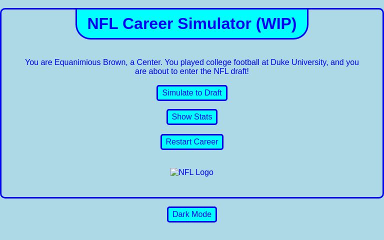 NFL Career Simulator ― Perchance Generator
