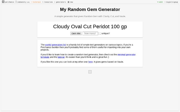 My Random Gem Generator