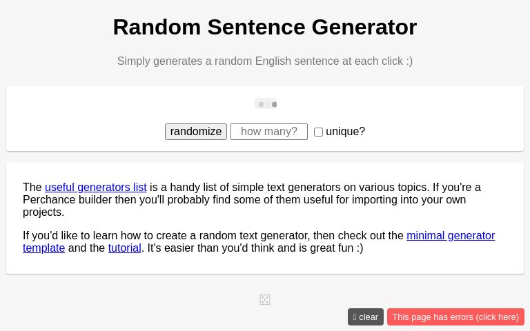 Random Sentence Generator