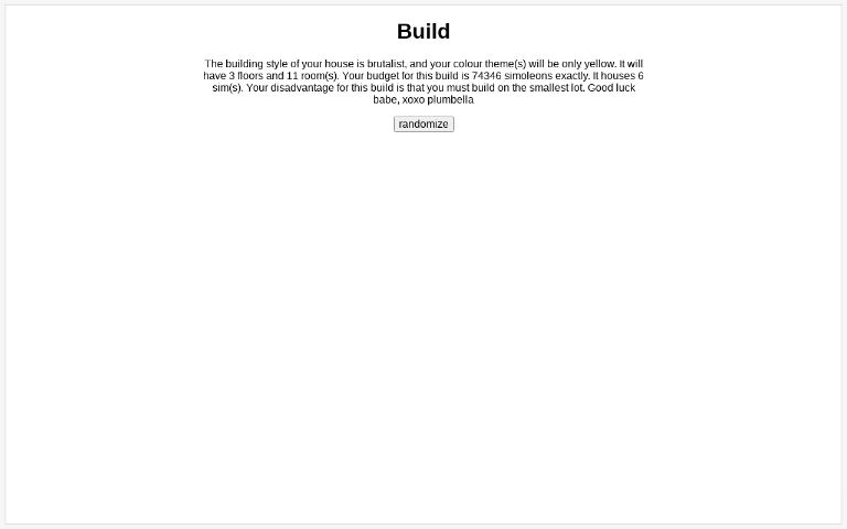Build ― Perchance Generator