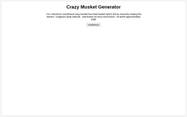 Crazy Musket Generator