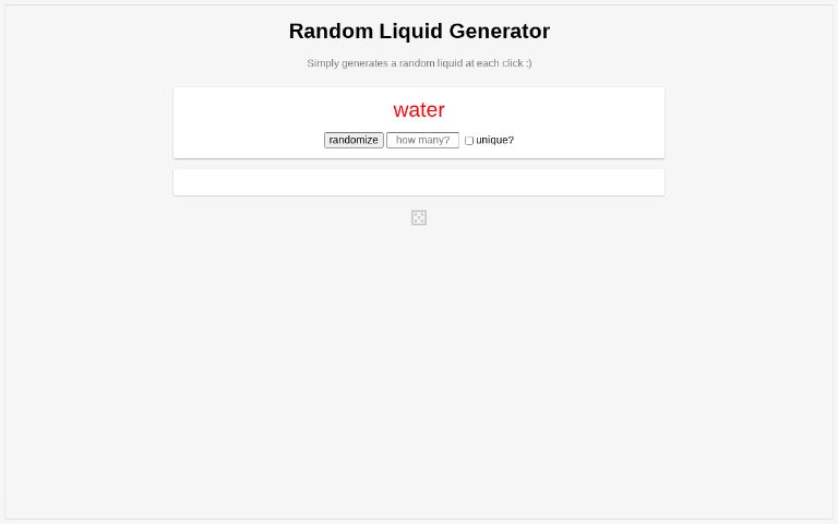 Random Liquid Generator