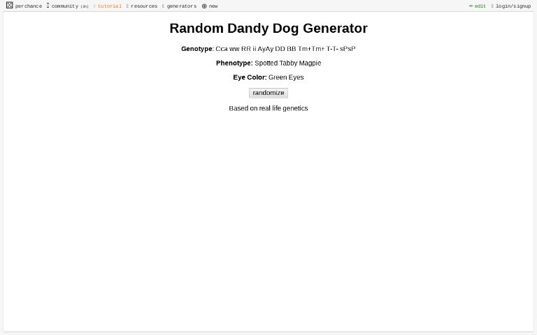Random Dandy Dog Generator
