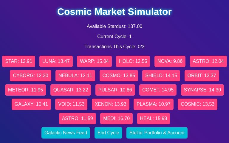 Cosmic Market Simulator ― Perchance Generator