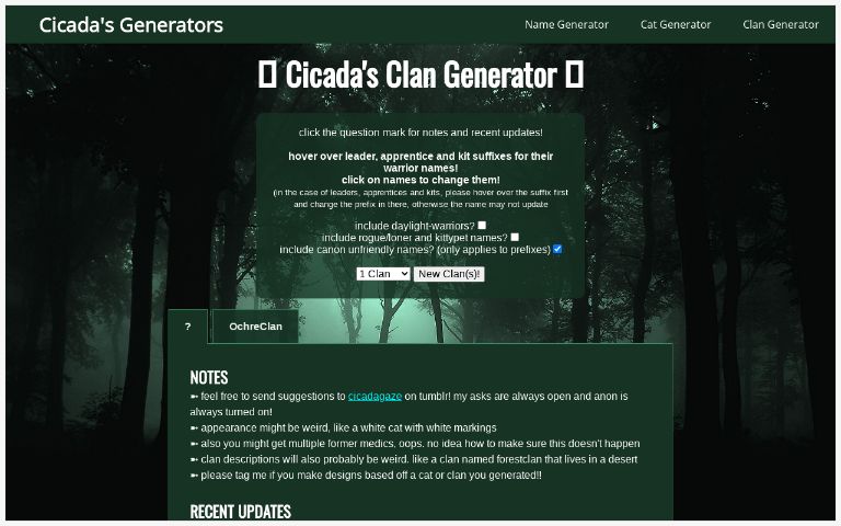 🕸 Cicada's Clan Generator 🕸