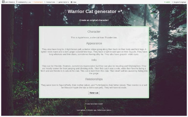 🐾 Warrior Cat generator