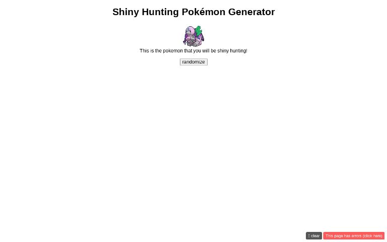 Shiny Hunting Pokémon Generator