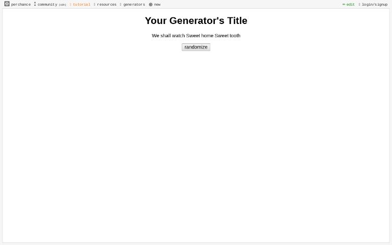 Minimal ― Perchance Generator