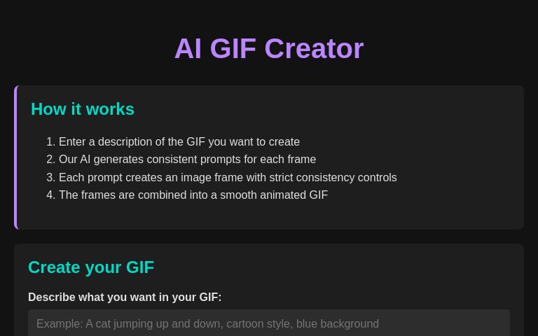 AI GIF Creator ― Perchance Generator